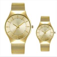 China 44mm 36mm Couple Watches Quartz Goldtone Silvertone Male Female Set for sale