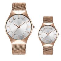 China 44mm 36mm Couple Watches Quartz Goldtone Silvertone Male Female Set for sale