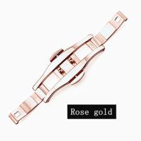 China 6mm Double Push Butterfly Buckle Clasp Stainless Steel Gold Butterfly Clasp for sale