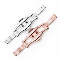 China 6mm Double Push Butterfly Buckle Clasp Stainless Steel Gold Butterfly Clasp for sale