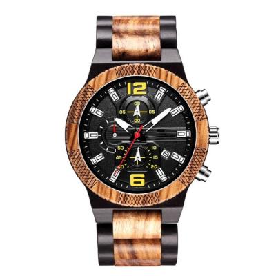 China 23cm Automatic Wood Watch Chronograph Luminous Waterproof Wood for sale