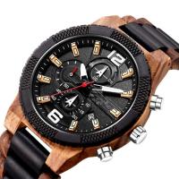 China 23cm Automatic Wood Watch Chronograph Luminous Waterproof Wood for sale