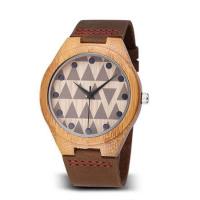 China 44mm Mens Wooden Wrist Watch 1.73 Inch Engraved Wooden Watches Water Resistant for sale