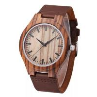 China 44mm Mens Wooden Wrist Watch 1.73 Inch Engraved Wooden Watches Water Resistant for sale