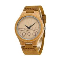 China 44mm Mens Wooden Wrist Watch 1.73 Inch Engraved Wooden Watches Water Resistant for sale