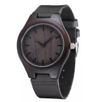 China 44mm Mens Wooden Wrist Watch 1.73 Inch Engraved Wooden Watches Water Resistant for sale