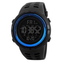 China Mens PU Led Waterproof Digital Watch 49mm Led Stainless Steel Back for sale