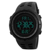 China Mens PU Led Waterproof Digital Watch 49mm Led Stainless Steel Back for sale