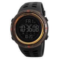 China Mens PU Led Waterproof Digital Watch 49mm Led Stainless Steel Back for sale