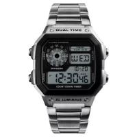 China 45mm Stainless Steel Led Watch Waterproof OEM Goldtone Multi Functional for sale