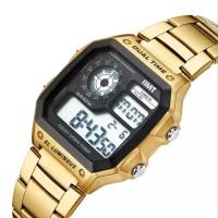 China 45mm Stainless Steel Led Watch Waterproof OEM Goldtone Multi Functional for sale