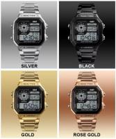 China 45mm Stainless Steel Led Watch Waterproof OEM Goldtone Multi Functional for sale