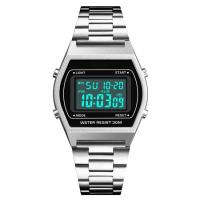 China Gold 39*34mm Waterproof Electronic Watch Led Digital Waterproof Watch Chronograph for sale
