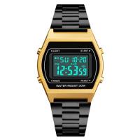 China Gold 39*34mm Waterproof Electronic Watch Led Digital Waterproof Watch Chronograph for sale