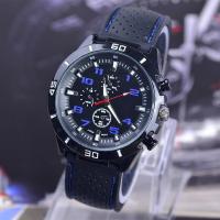 China OEM 46mm Mens Silicone Strap Watch 3BAR Quartz Silicone Watch for sale