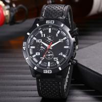 China OEM 46mm Mens Silicone Strap Watch 3BAR Quartz Silicone Watch for sale
