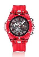 China Bezel Luminous Dial Silicone Band Watch ROHS 22mm Mens Rubber Band for sale