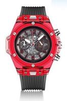 China Bezel Luminous Dial Silicone Band Watch ROHS 22mm Mens Rubber Band for sale