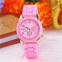 China Color Yellow Silicone Quartz Watch 18mm Womens Silicone Watches Quartz for sale