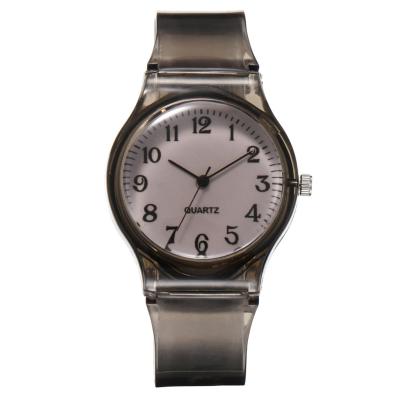 China 3ATM Waterproof Plastic Quartz Watch 41.5mm Simple PU Strap Watch for sale