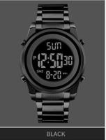 China 220mm Silvertone 3BAR Stainless Steel Digital Watch Waterproof Digital for sale