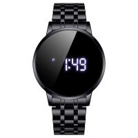 China 44mm Waterproof Digital Watch Round Shape LED Screen Water Resistant 3ATM Chrono for sale