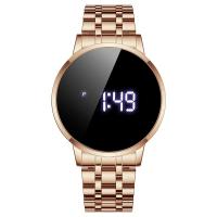 China 44mm Waterproof Digital Watch Round Shape LED Screen Water Resistant 3ATM Chrono for sale