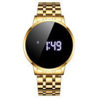 China 44mm Waterproof Digital Watch Round Shape LED Screen Water Resistant 3ATM Chrono for sale