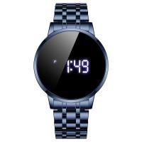 China 44mm Waterproof Digital Watch Round Shape LED Screen Water Resistant 3ATM Chrono for sale