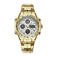 China Silver 230mm Water Resistant Digital Watches 3BAR Gents Digital Quartz Alarm for sale
