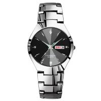 China 3ATM Quartz Couple Watches OEM Silvertone Luxury Couple Watches Date Function for sale