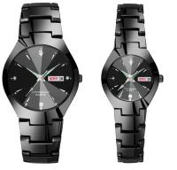 China 3ATM Quartz Couple Watches OEM Silvertone Luxury Couple Watches Date Function for sale