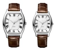 China Waterproof 3ATM Romantic Couple Leather 22cm Couple Wrist Watch For Lovers for sale