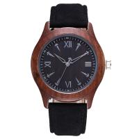 China Gents Wooden Wrist Watch 3ATM Water Resistant Wood Watch Leather Band for sale