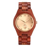 China Black 240mm Wooden Mens Wrist Watch 3BAR Wood Grain Watches Japan Movement for sale