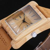 China Water Resistant 22mm Wooden Wrist Watch 3ATM Square Face Wooden Watches for sale