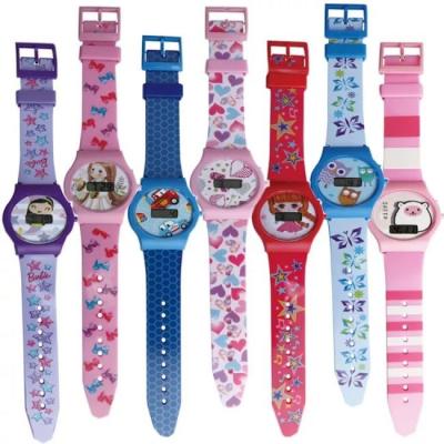 China Cartoon Digital  3ATM Waterproof Kids Watch Round Waterproof Plastic for sale