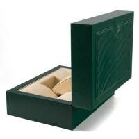China 178mm Wrist Watch Accessories Box PU Leather Watch Packaging Box Green for sale