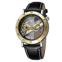 China Fashion 44mm Automatic Mechanical Watch OEM Mens Automatic Skeleton Watch for sale