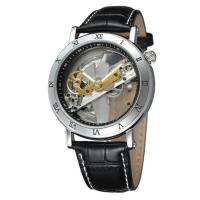 China Fashion 44mm Automatic Mechanical Watch OEM Mens Automatic Skeleton Watch for sale