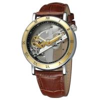 China Fashion 44mm Automatic Mechanical Watch OEM Mens Automatic Skeleton Watch for sale