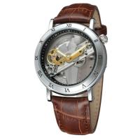 China Fashion 44mm Automatic Mechanical Watch OEM Mens Automatic Skeleton Watch for sale