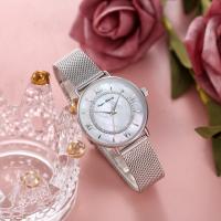 China Ladies 3ATM Quartz Analog Watch 18mm Mop Dial Watch Mesh Strap for sale