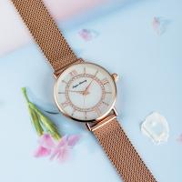 China Ladies 3ATM Quartz Analog Watch 18mm Mop Dial Watch Mesh Strap for sale