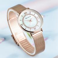 China Ladies 3ATM Quartz Analog Watch 18mm Mop Dial Watch Mesh Strap for sale