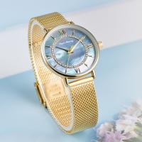 China Ladies 3ATM Quartz Analog Watch 18mm Mop Dial Watch Mesh Strap for sale