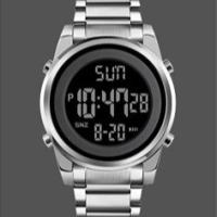 China 220mm Silvertone 3BAR Stainless Steel Digital Watch Waterproof Digital for sale