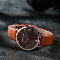 China 30m Waterproof 36mm Ladies Quartz Watch Leather Strap Three Dimensional Pattern for sale