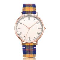 China 36mm Ultra Thin Ladies Plaid Strap Simple Quartz Watch 30m Water Resistant for sale