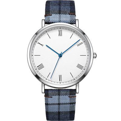 China 36mm Ultra Thin Ladies Plaid Strap Simple Quartz Watch 30m Water Resistant for sale
